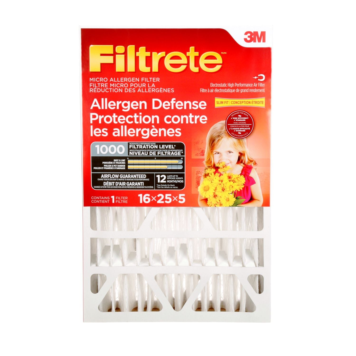 3M™ Filtrete™ Allergen Defense Micro Allergen Filter, 1000MPR, 16 x 25 x 5-in | Canadian Tire