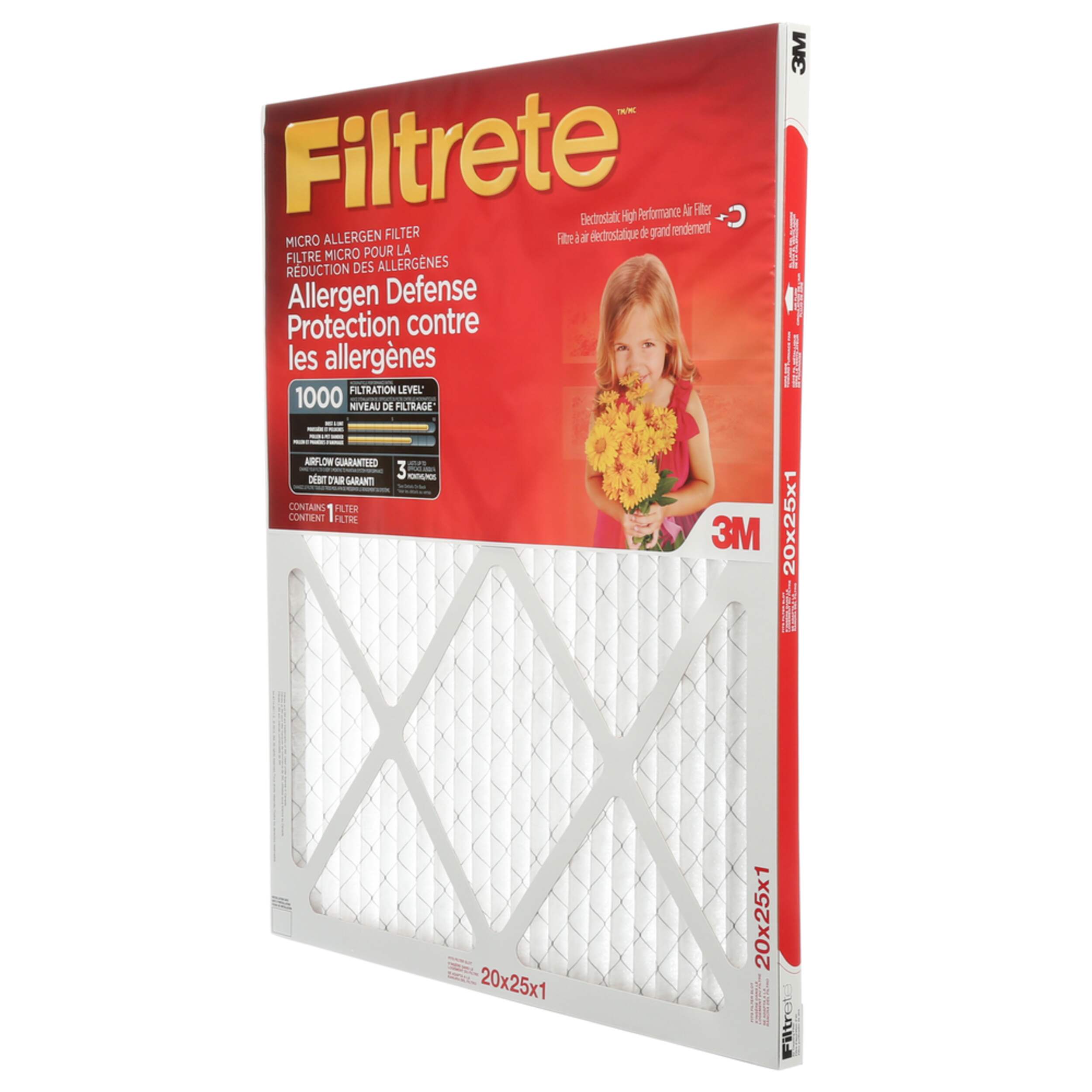 3M™ Filtrete™ Allergen Defense Micro Allergen Filter, MPR 1000, 20 x 25 x 1-in, 1-pk | Canadian Tire