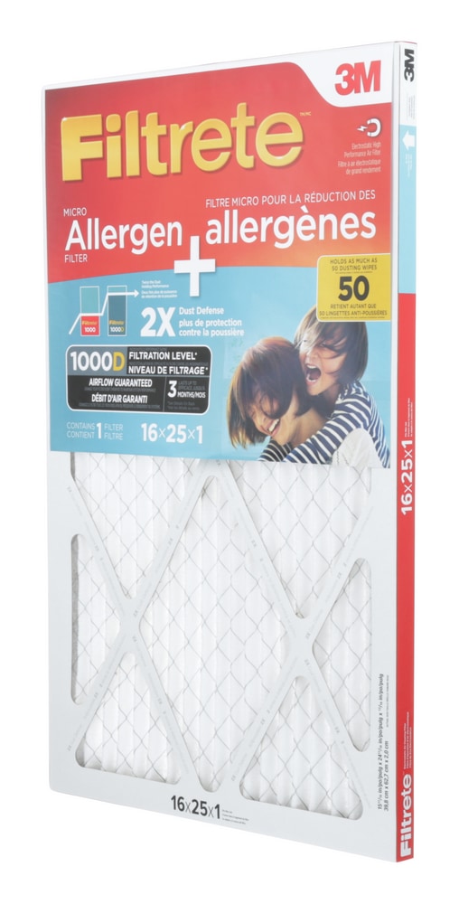 Filtre à air micro pour réduction des allergènes, double action, 3M Filtrete, 2X Dust Defense ...