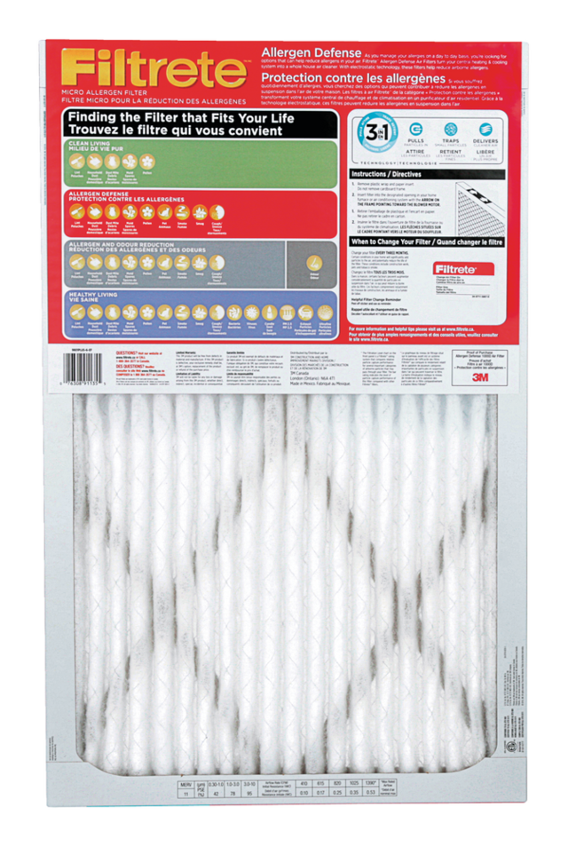 3M™ Filtrete™ Dual-Action Micro Allergen Plus 2X Dust Defense Air Filter, MPR 1000D, 16 x 25 x 1 ...
