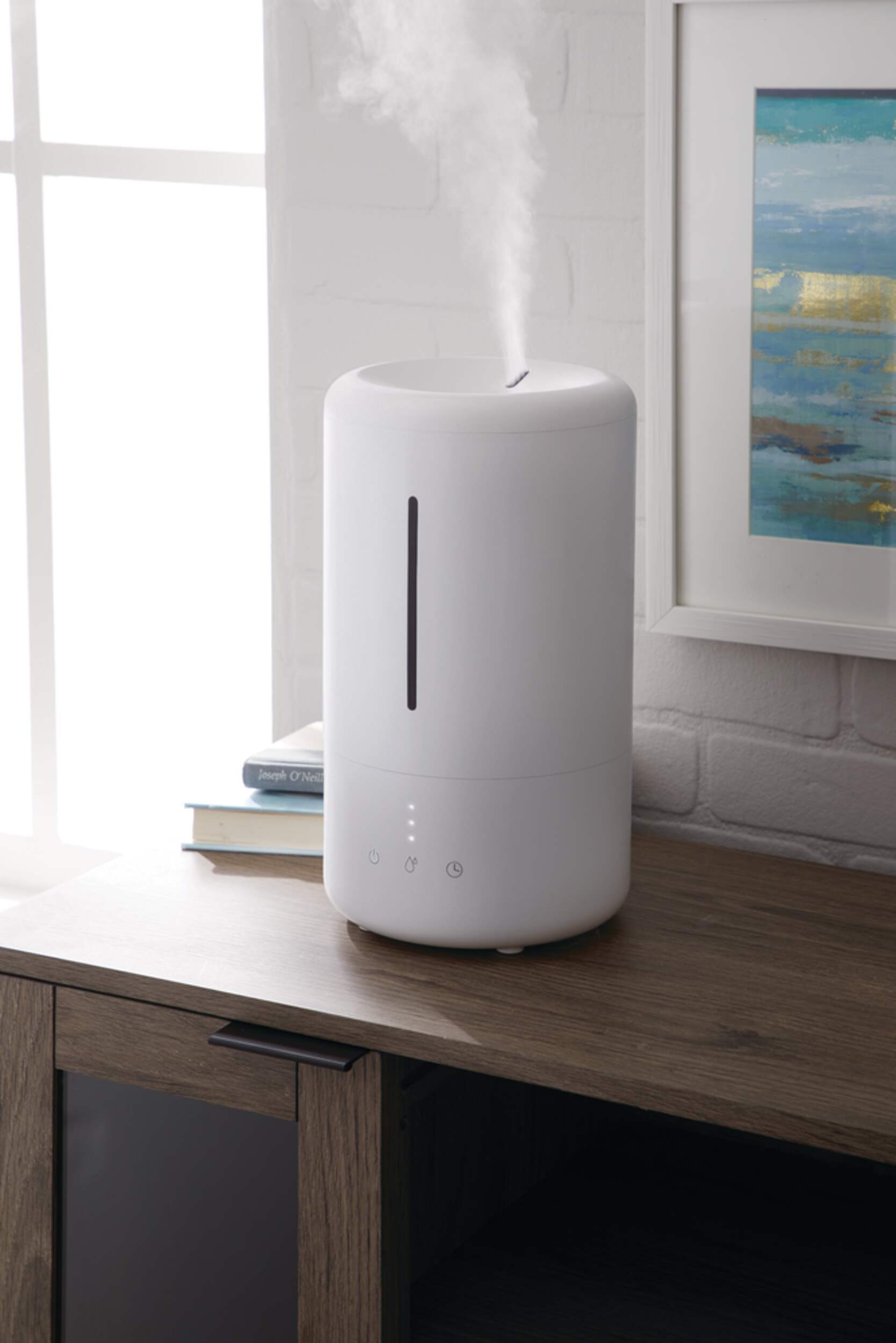 NOMA 3-Speed Top-Fill Ultrasonic Cool Mist Air Humidifier, White, 3.5-L ...