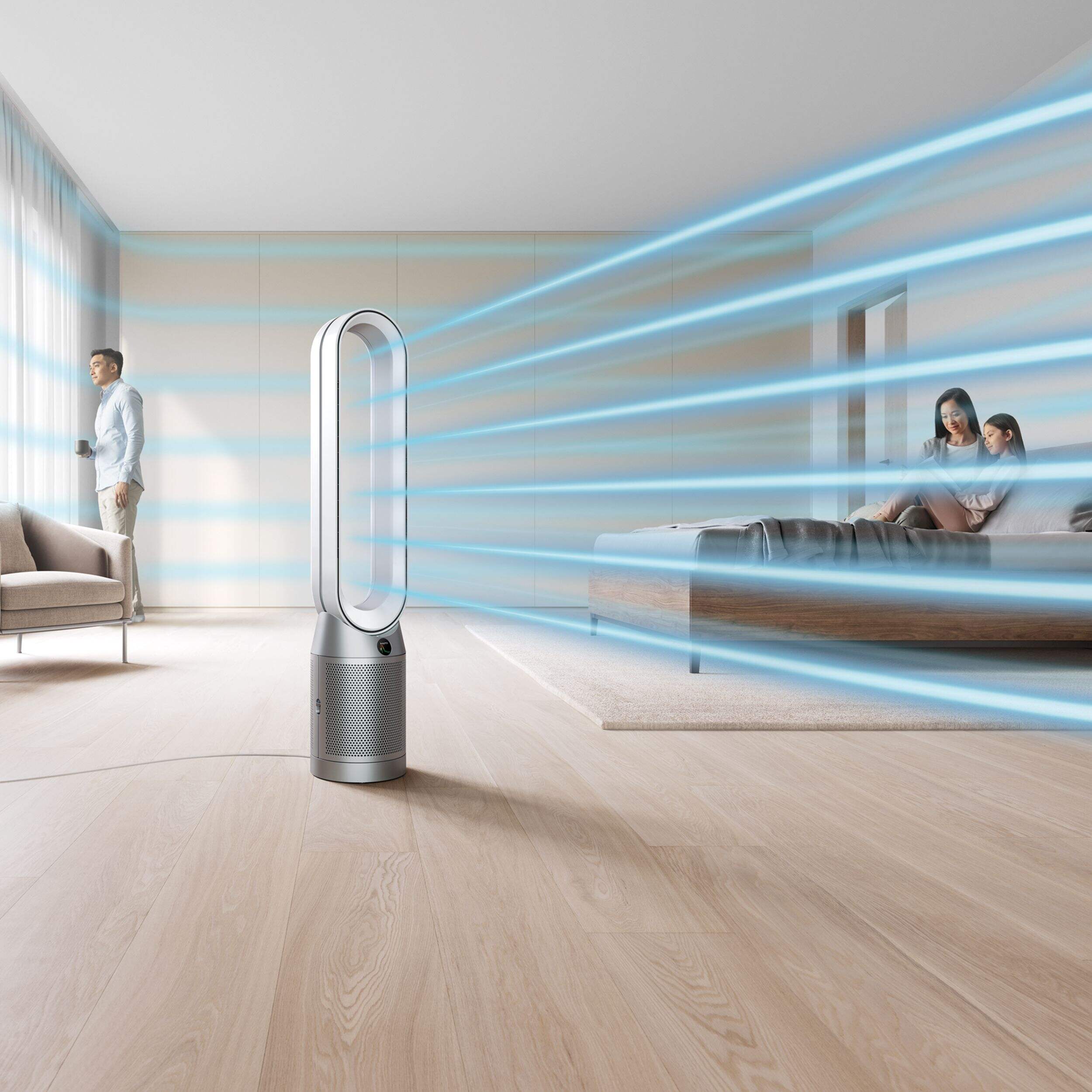 Dyson TP07 Purifier Cool HEPA Filter Oscillating Wi-Fi Air Purifier & Bladeless Fan, Removes ...