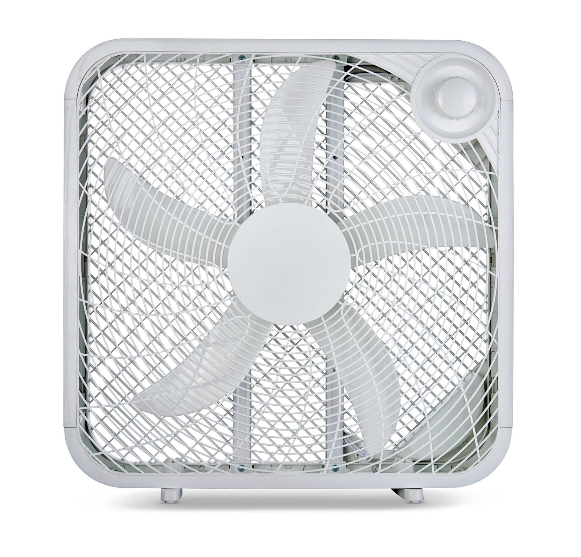For Living Plastic 5-Blade Portable Box/Floor Fan, 2-Speed, White, 20 ...