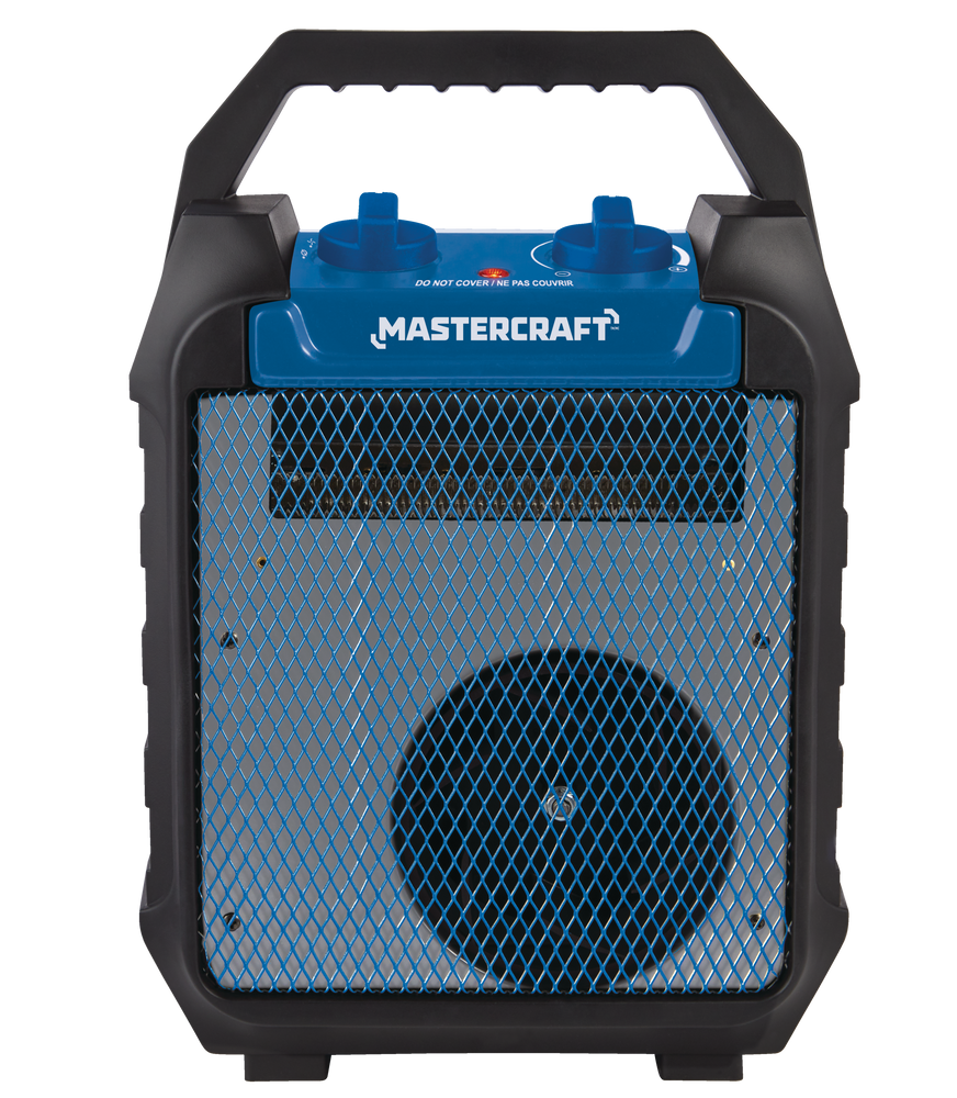 Mastercraft Portable Utility Fan Heater w/Thermostat, 1500W, Black ...