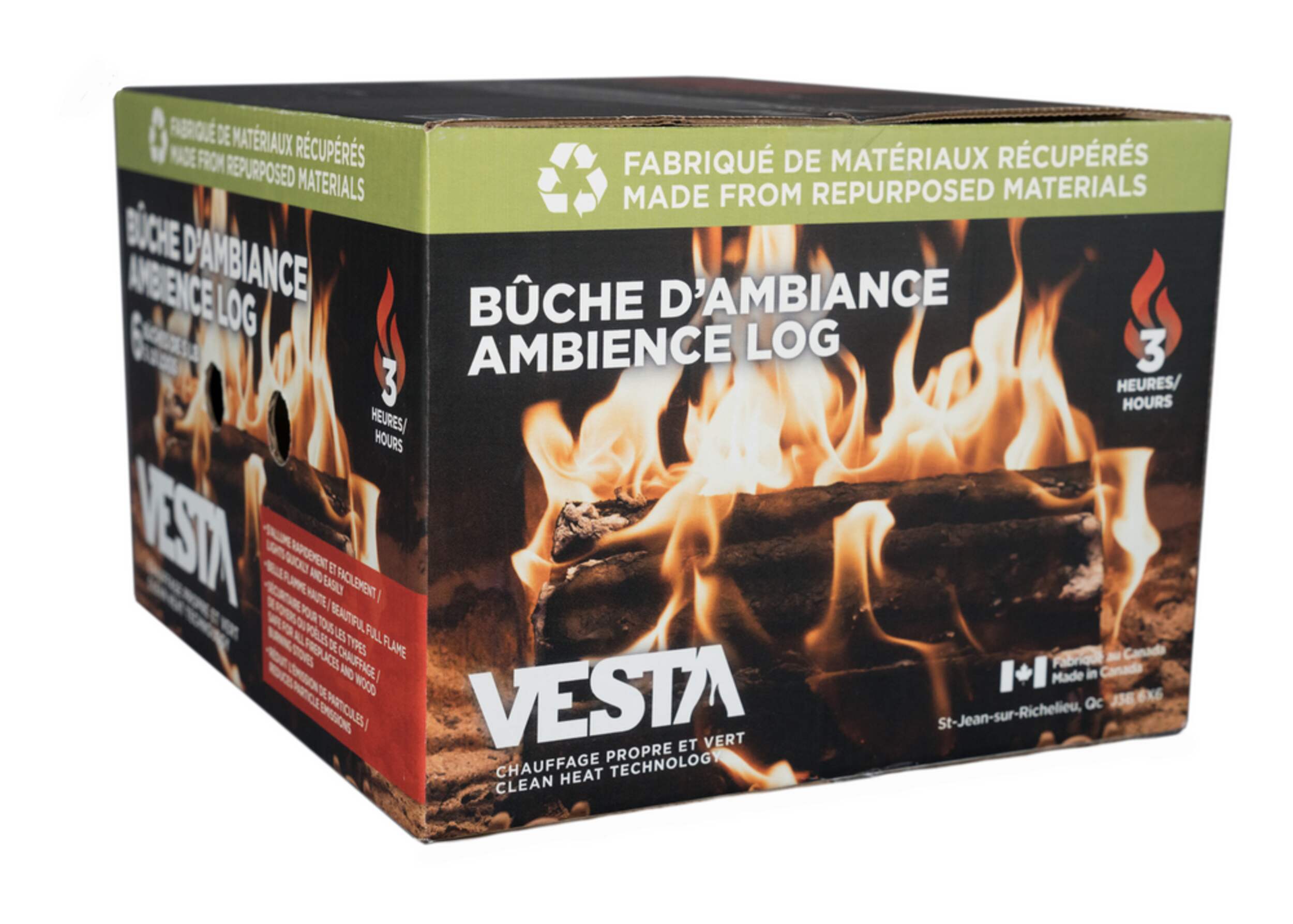 Vesta Ambience Fire Log For Fireplaces & Woodstoves, 5-lb, 6-pk ...