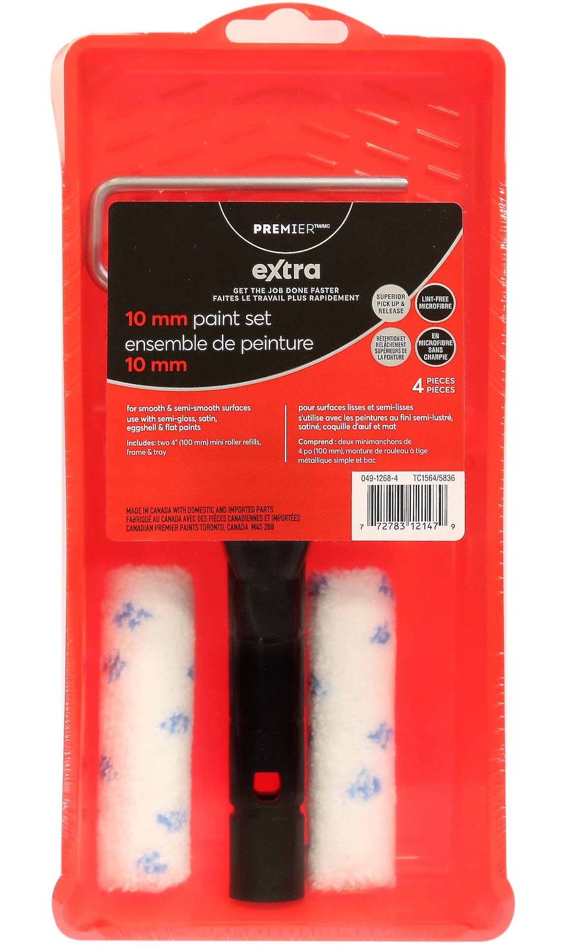 Premier Extra Mini Lint Free Microfibre Paint Roller Set, 4-pc, 10-mm ...