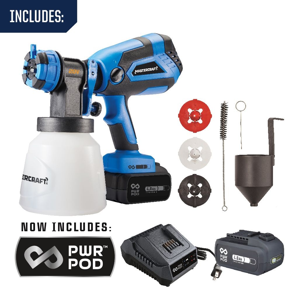 Mastercraft 20V Paint Sprayer w/ PWR POD 4.0 Ah Battery | Canadian Tire