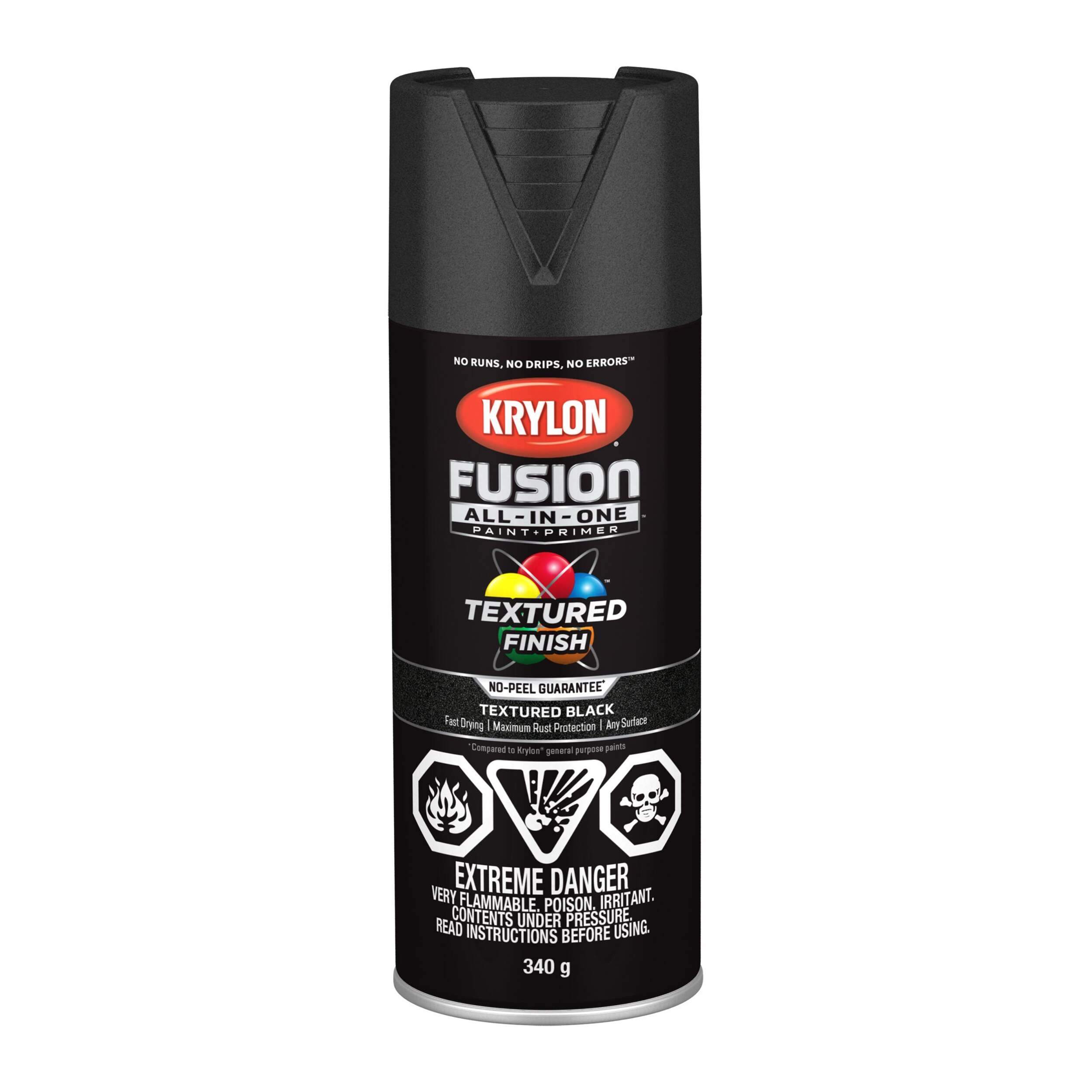 Krylon Fusion All-In-One® Spray Paint Aerosol, Textured Black, 340-g ...