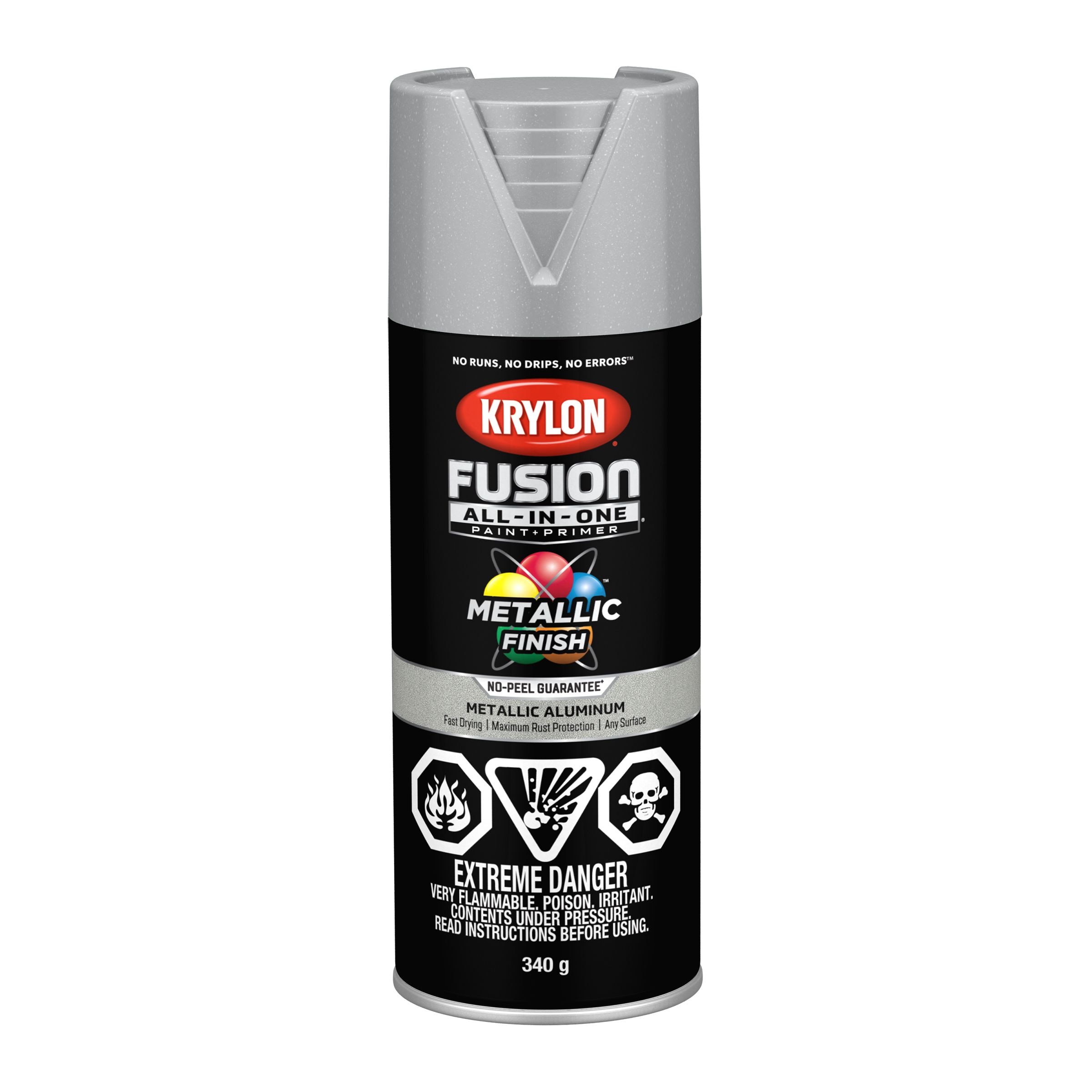 Krylon Fusion All-In-One® Metallic Spray Paint Aerosol, Dark Metal, 340 ...