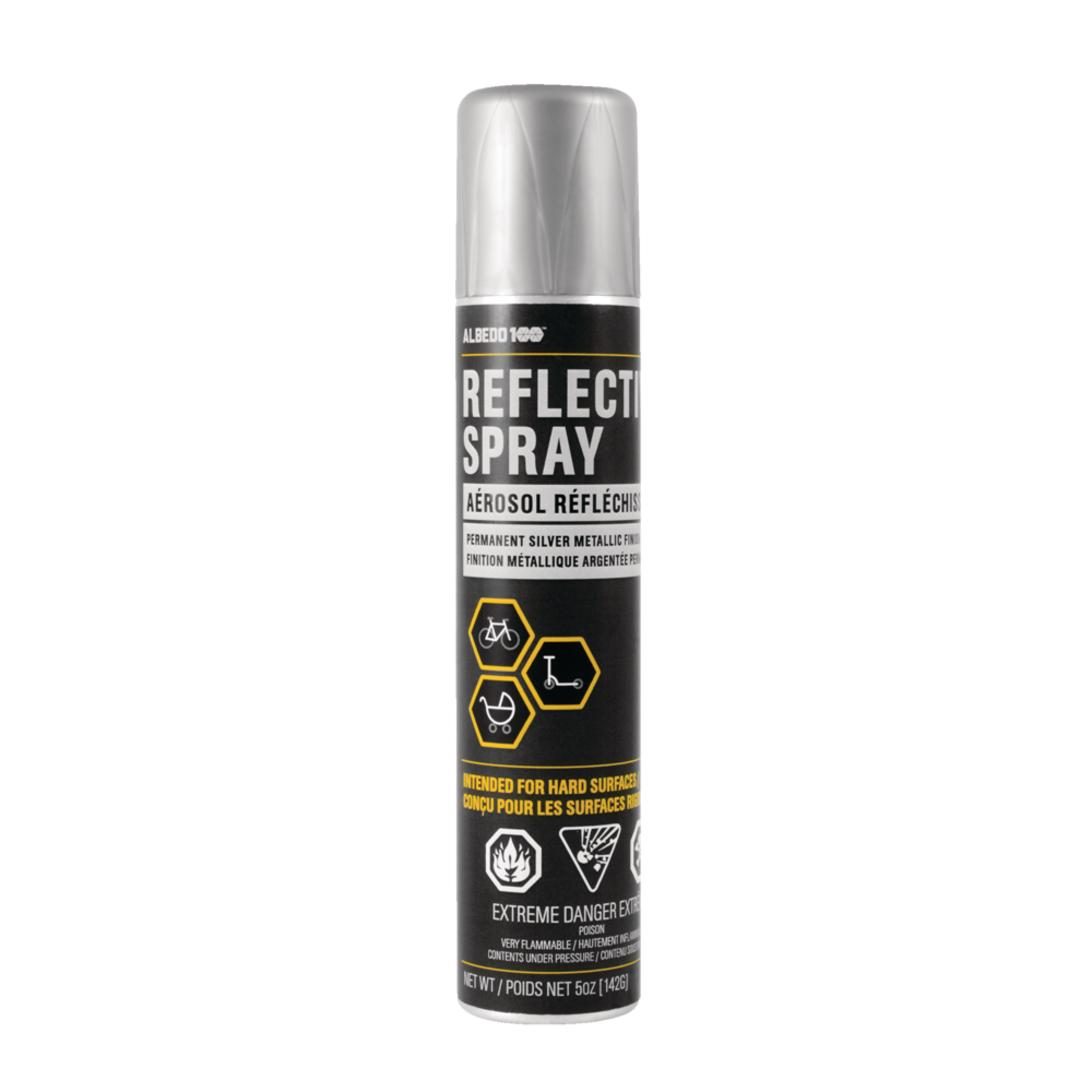 Albedo100 Permanent Reflective Aerosol Spray, Silver Metallic, 142-g ...