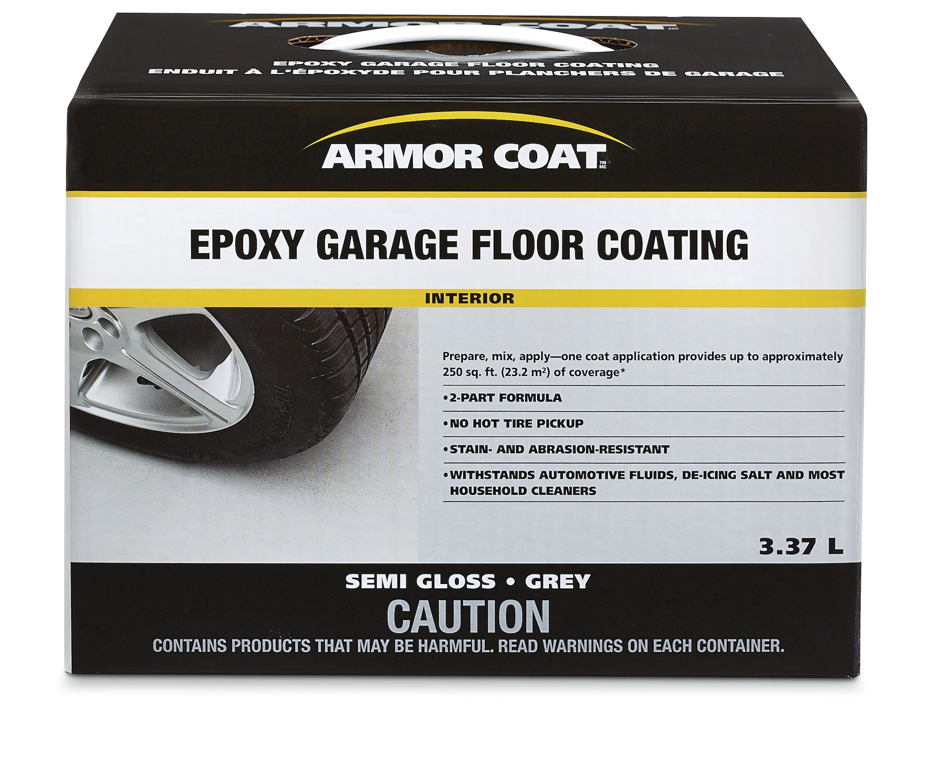 Armor Coat Garage Floor Coating Kit, Semi-Gloss Grey, 3.55-L/1-Gallon ...