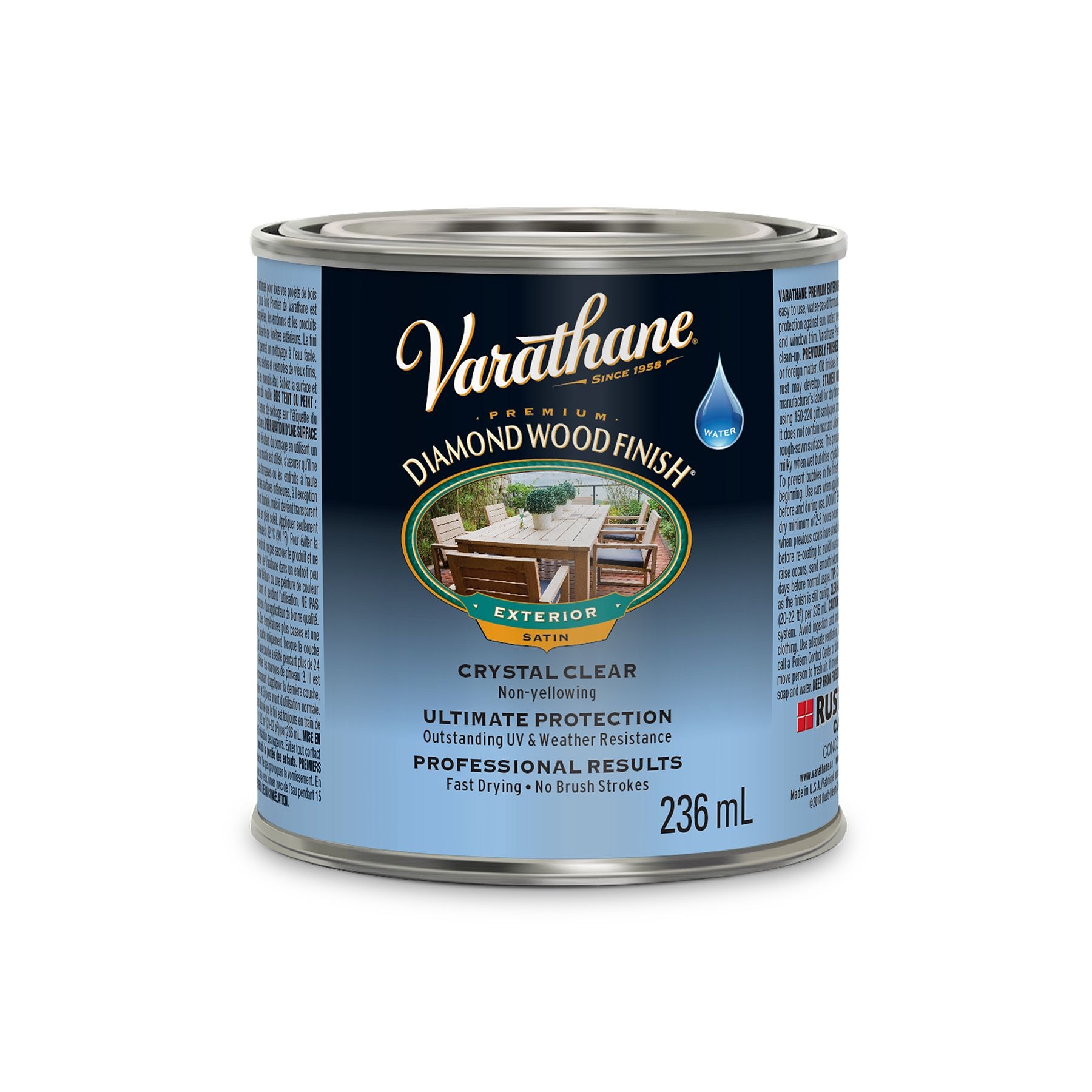 Varathane® Diamond Water-Based Exterior Wood Finish, Crystal Clear ...