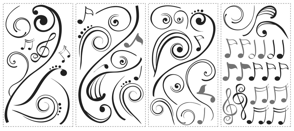 RoomMates Music Scroll Notes Wall Decal | Canadian Tire