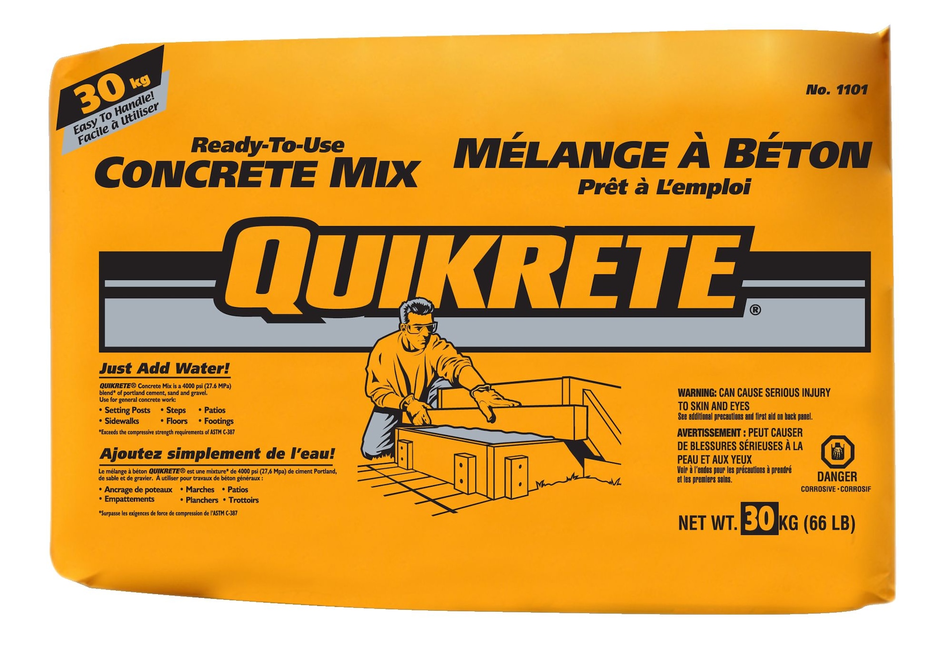 Quikrete Ready-To-Use Pre-Mixed Multi-Purpose Concrete Mix, Just Add ...