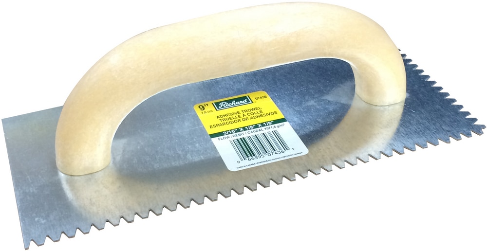 Richard Steel Flat Top V-Notch Adhesive Trowel For Ceramic Tile ...