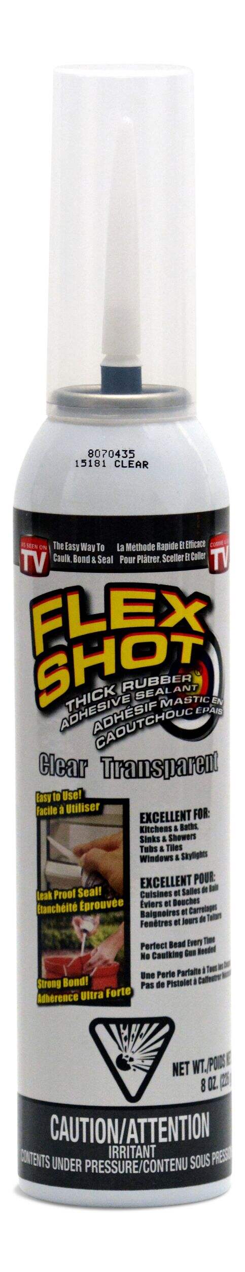 Flex Shot Thick Rubber Adhesive Sealant with Applicator, UV ...