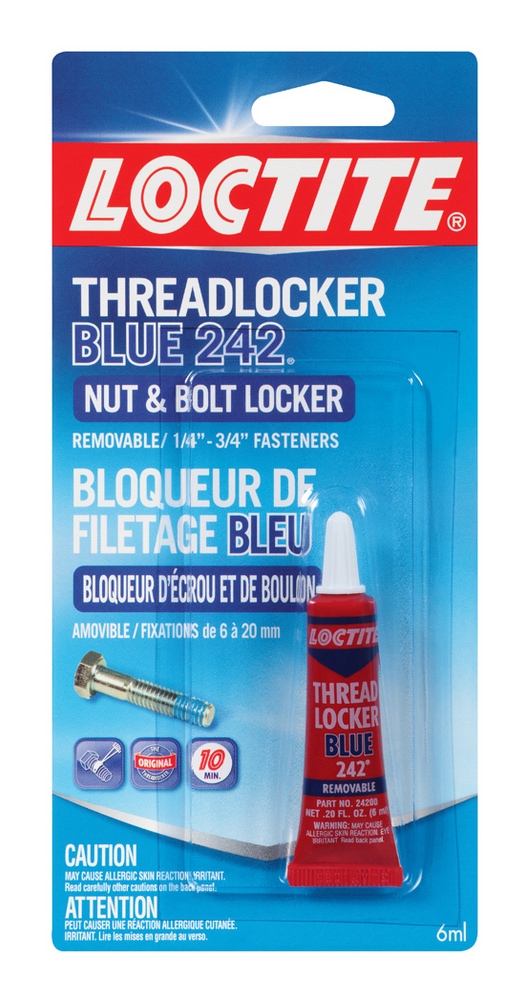 Loctite Threadlocker Blue 242 Nut & Bolt Locker Adhesive, Fast-Setting ...