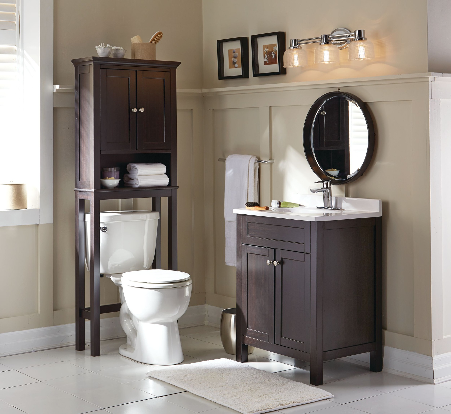 For Living Lakeville Double Door Single Sink Resin Top Bathroom Vanity Espresso 25x19x35 in Canadian Tire