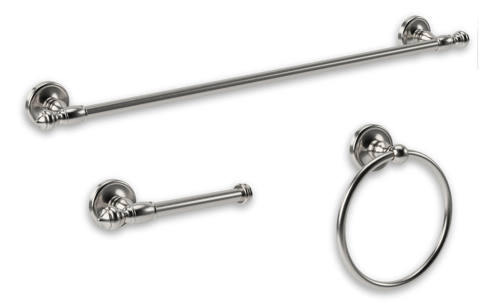 Peerless® Traditional Bathroom Hardware Accessories Kit, Stainless ...