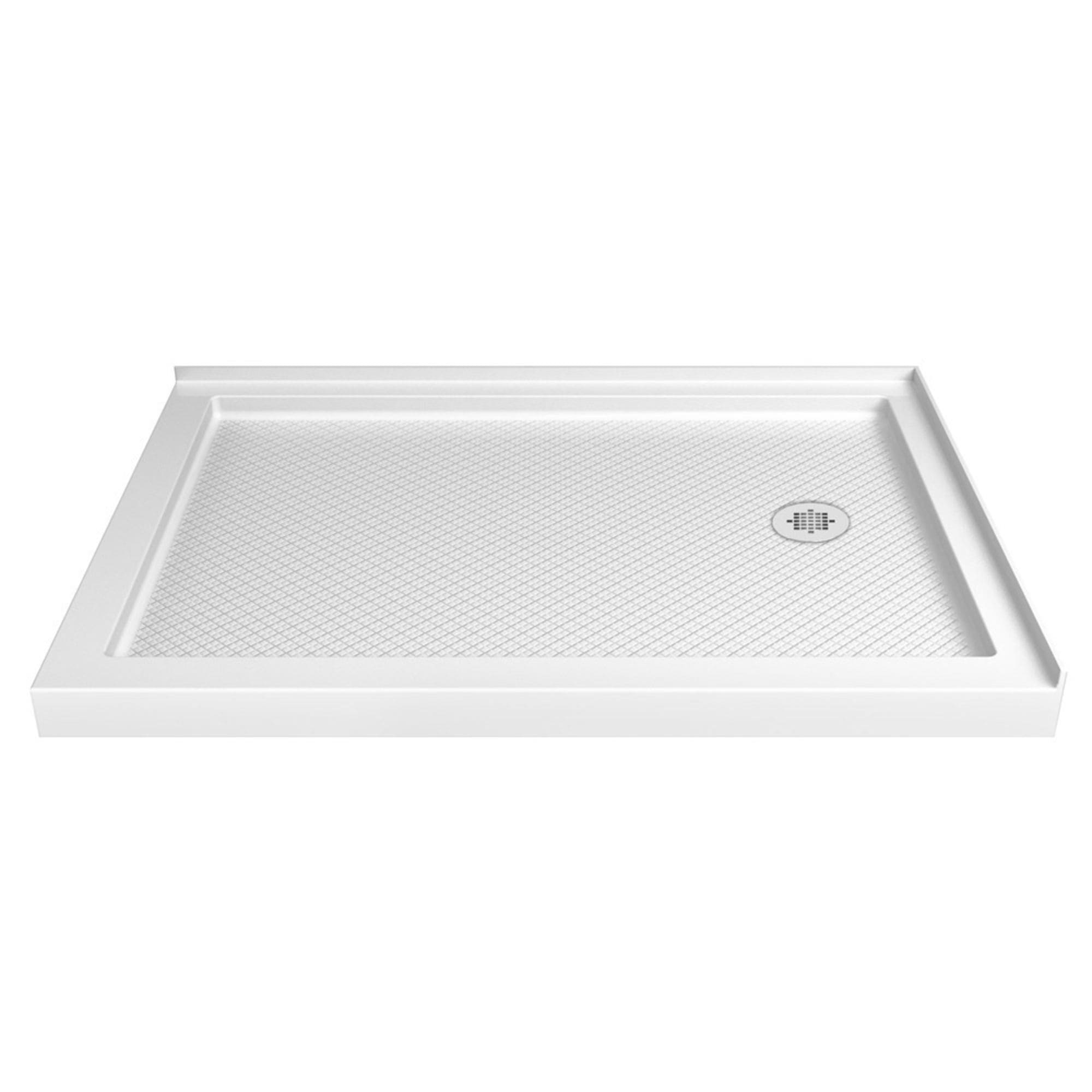 Base de douche DreamLine SlimLine, drain à droite, 14 x 48 po, blanc ...