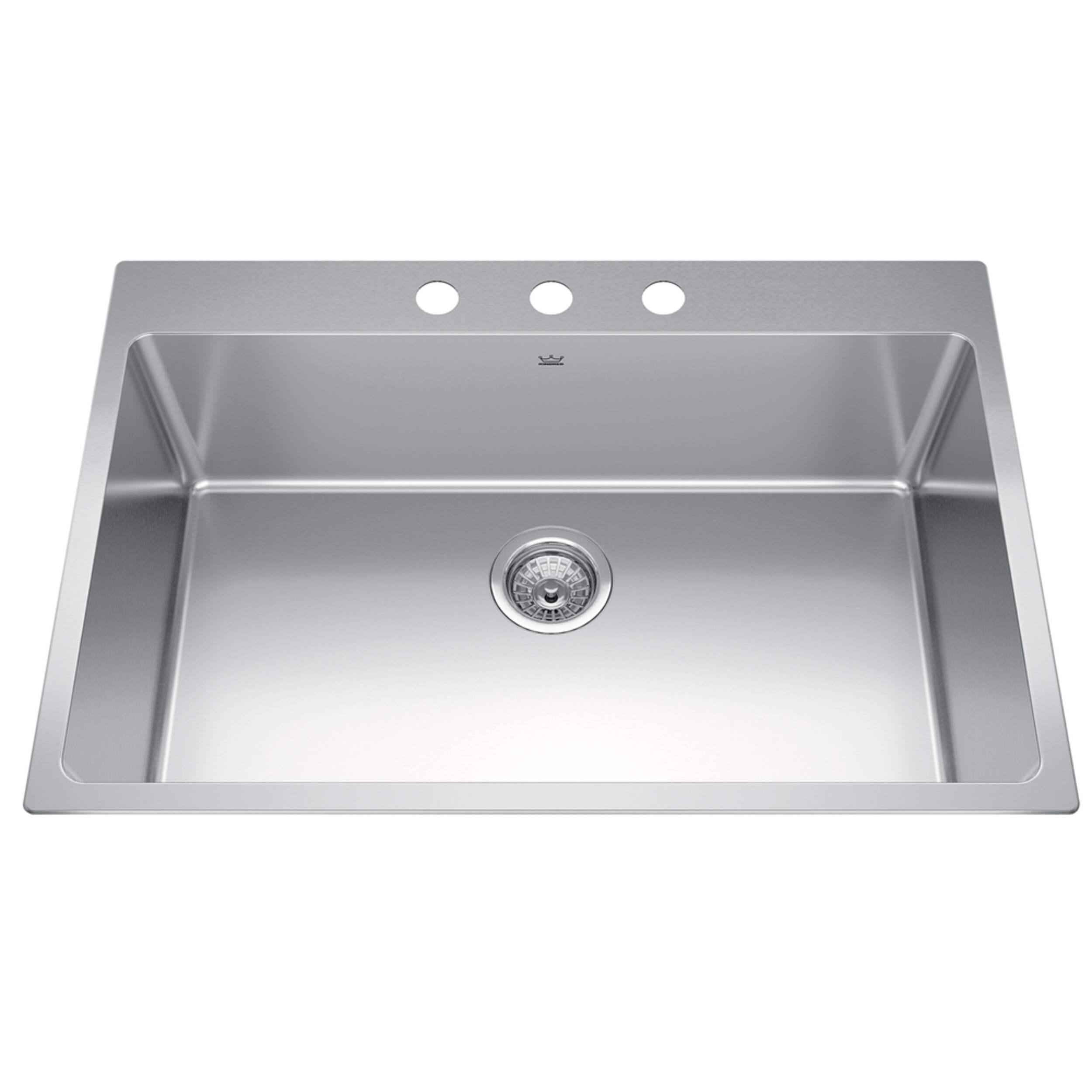 Kindred Brookmore Drop In Single Bowl 3-Hole Kitchen Sink, 30.8-in x 20 ...