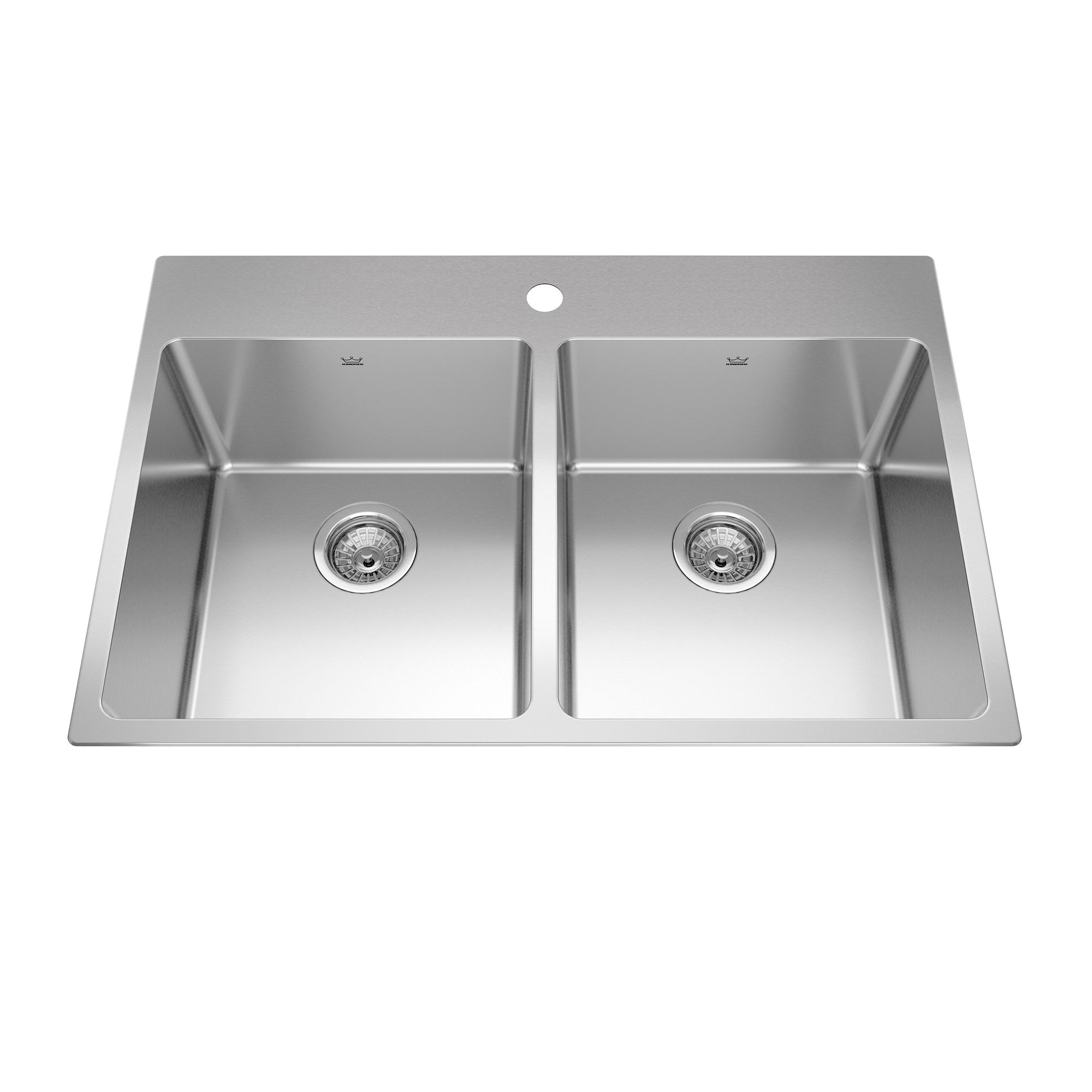 Kindred Brookmore Drop In Double Bowl 1-Hole Kitchen Sink, 32.8-in x 22 ...