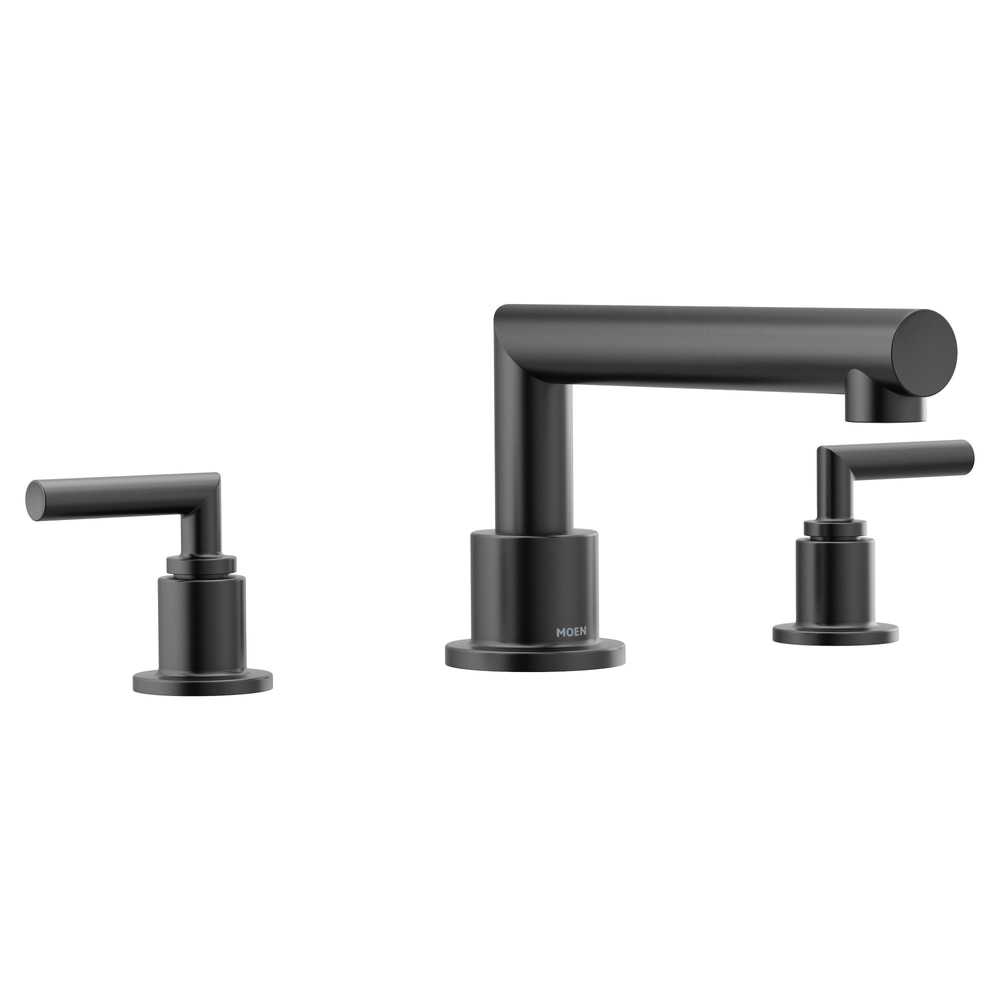 Moen Arris 2-Handle Deck Mount Modern Roman Tub Faucet Trim Kit, Valve Required, Matte Black ...