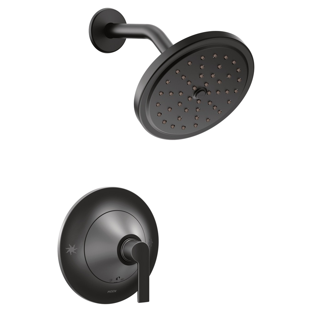 Moen Doux Posi-Temp Pressure Balancing Shower Trim Kit with 7-in Eco-Performance Rainshower ...