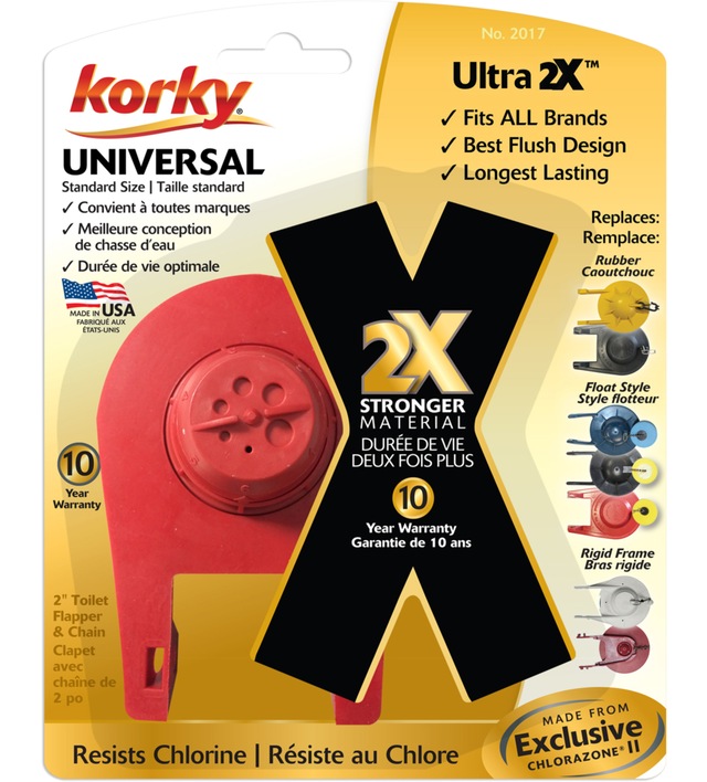 Korky Ultra 2X Universal High Performance Toilet Flapper, 2-in ...
