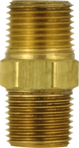 PlumbShop Hex Brass Pipe Nipple, 3/8-in MIP, 1-pk | Canadian Tire