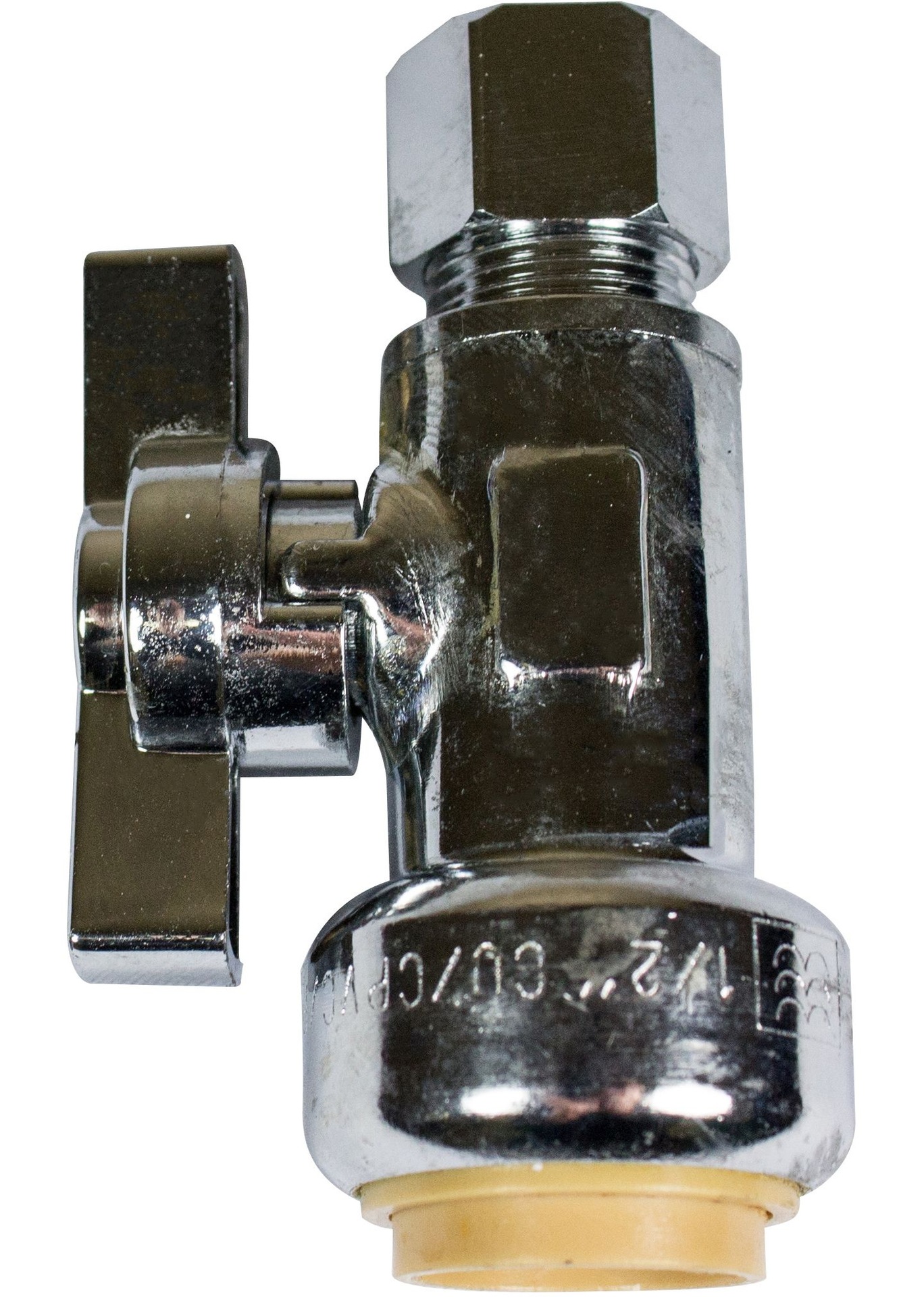 Waterline Push N' Connect Brass Ball Valve with Lever Handle, 1/2-in ...