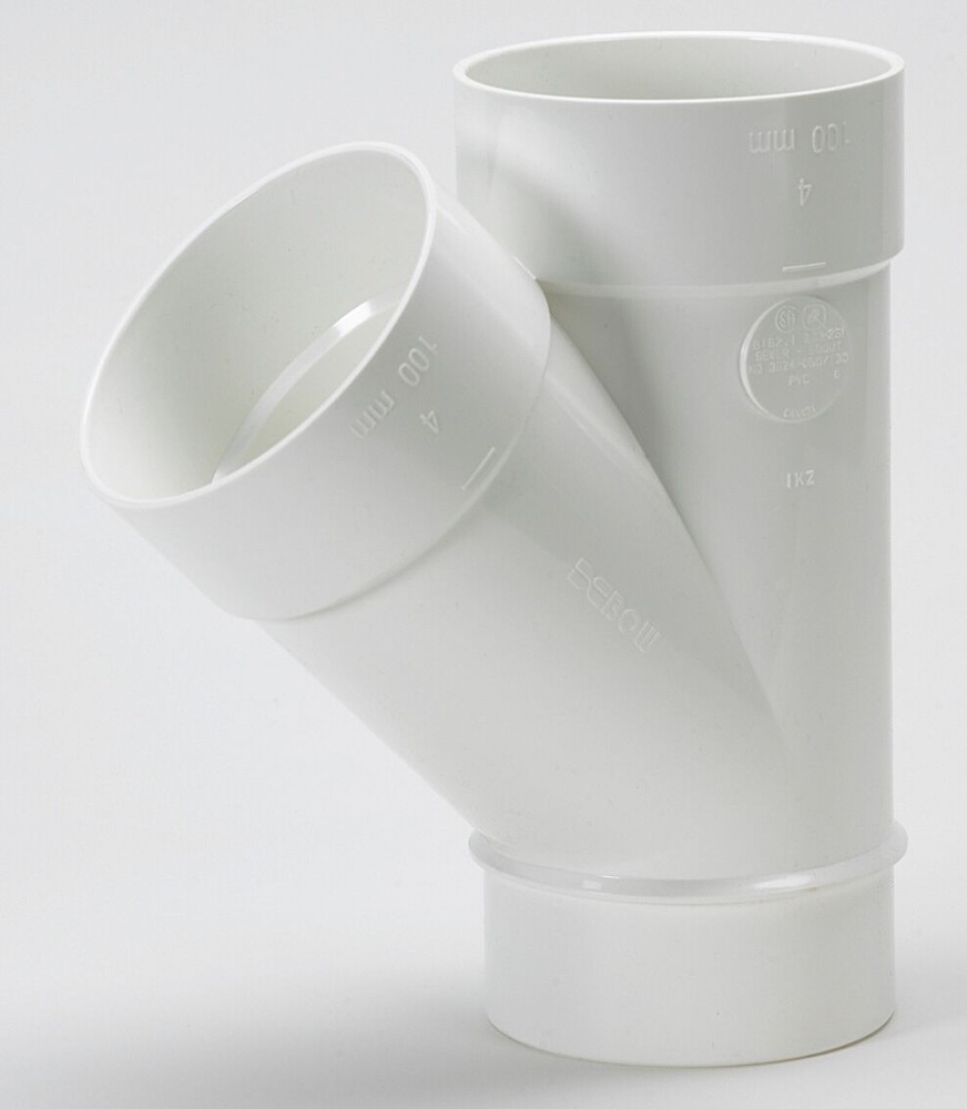 Bow PVC Sewer Wye Spigot for Sewer and Drainage Fitting, White, 4-in ...