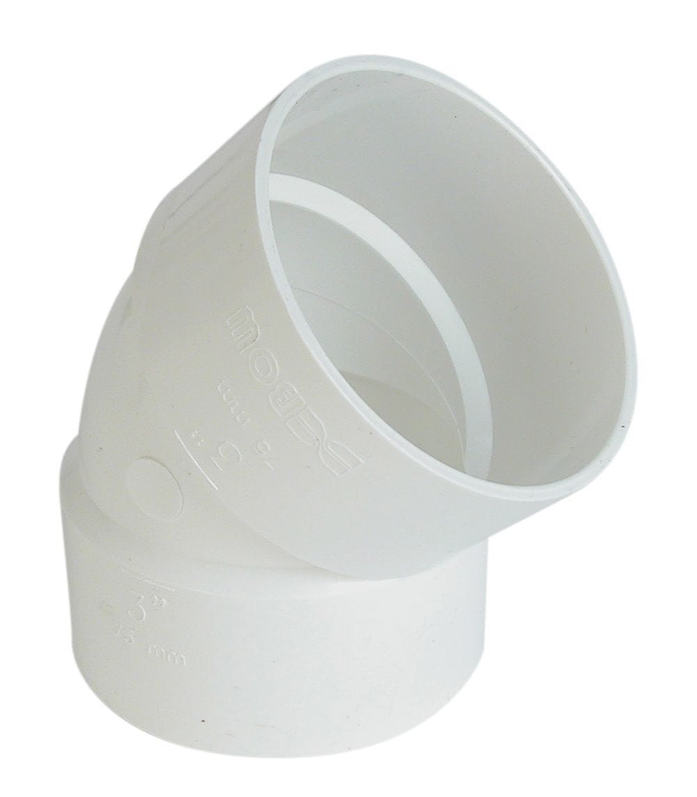Bow PVC 45-Degree Elbow for Sewer and Drainage Fitting, White, Assorted ...