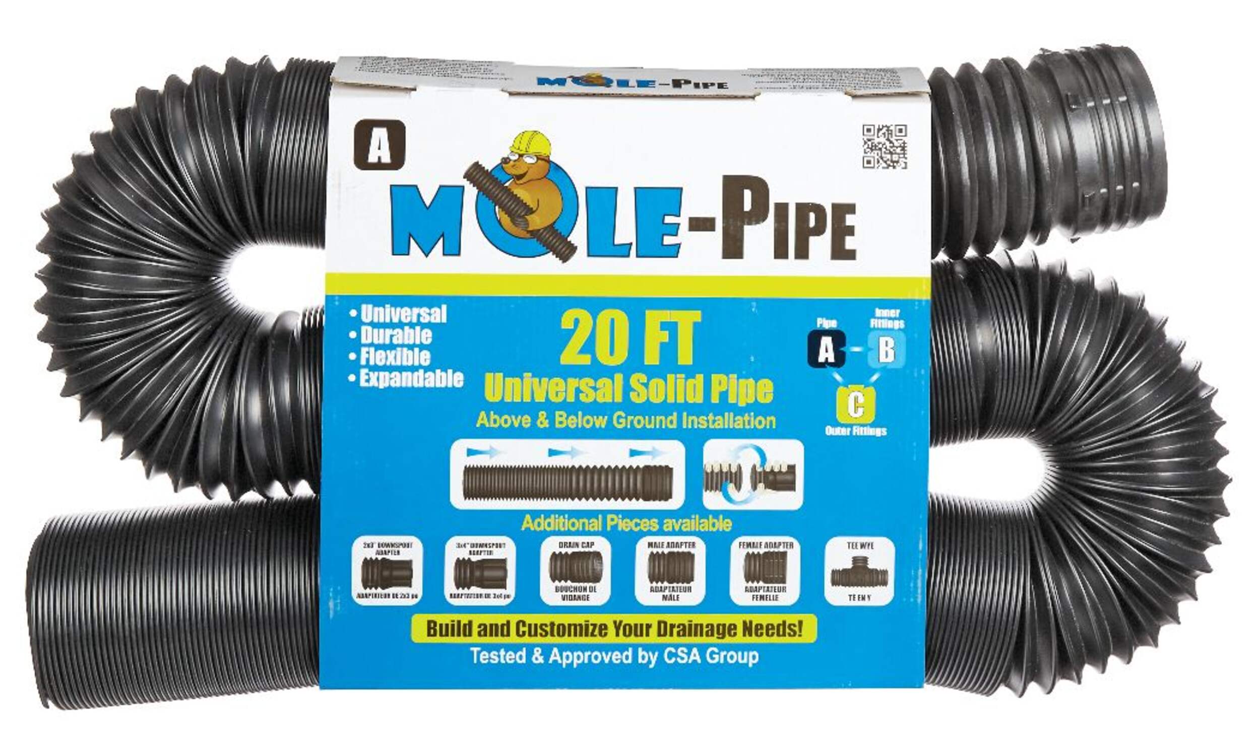 Mole-Pipe Twist and Seal Durable Easy-Bend Expandable Solid Pipe ...