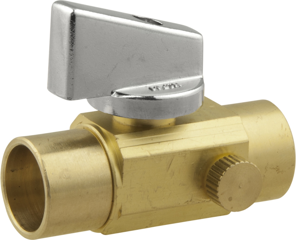 BrassCraft Rough Brass Female Solder Straight Valve with Drain, 1/2 x 1 ...