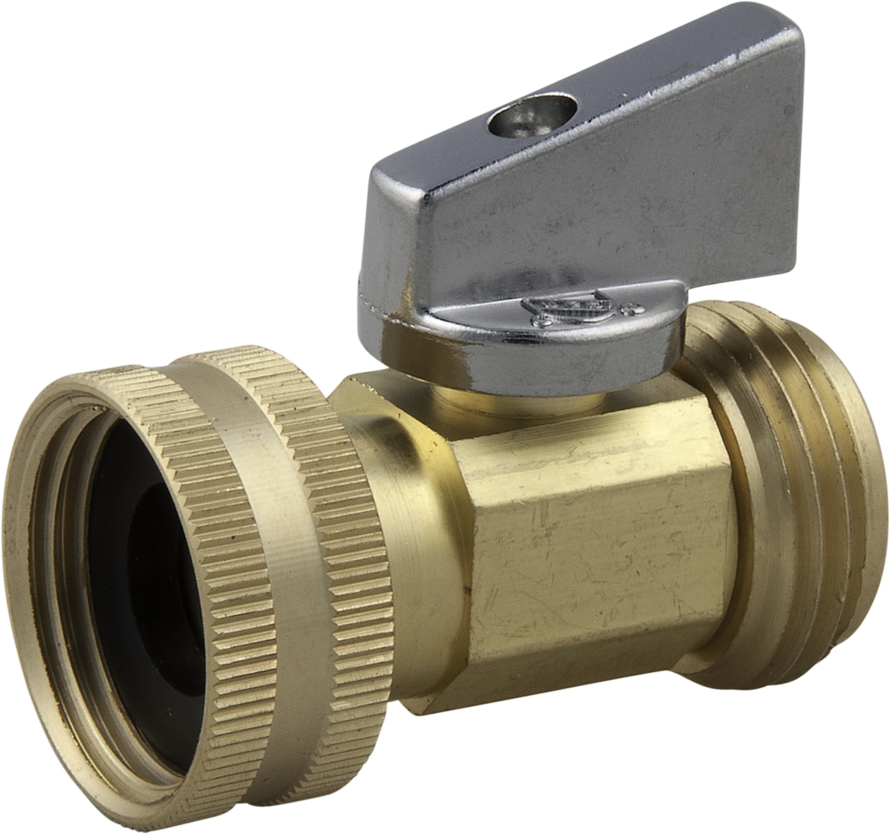 BrassCraft Rough Brass Straight Valve, Female Swivel Garden Hose Thread X Male Garden Hose ...