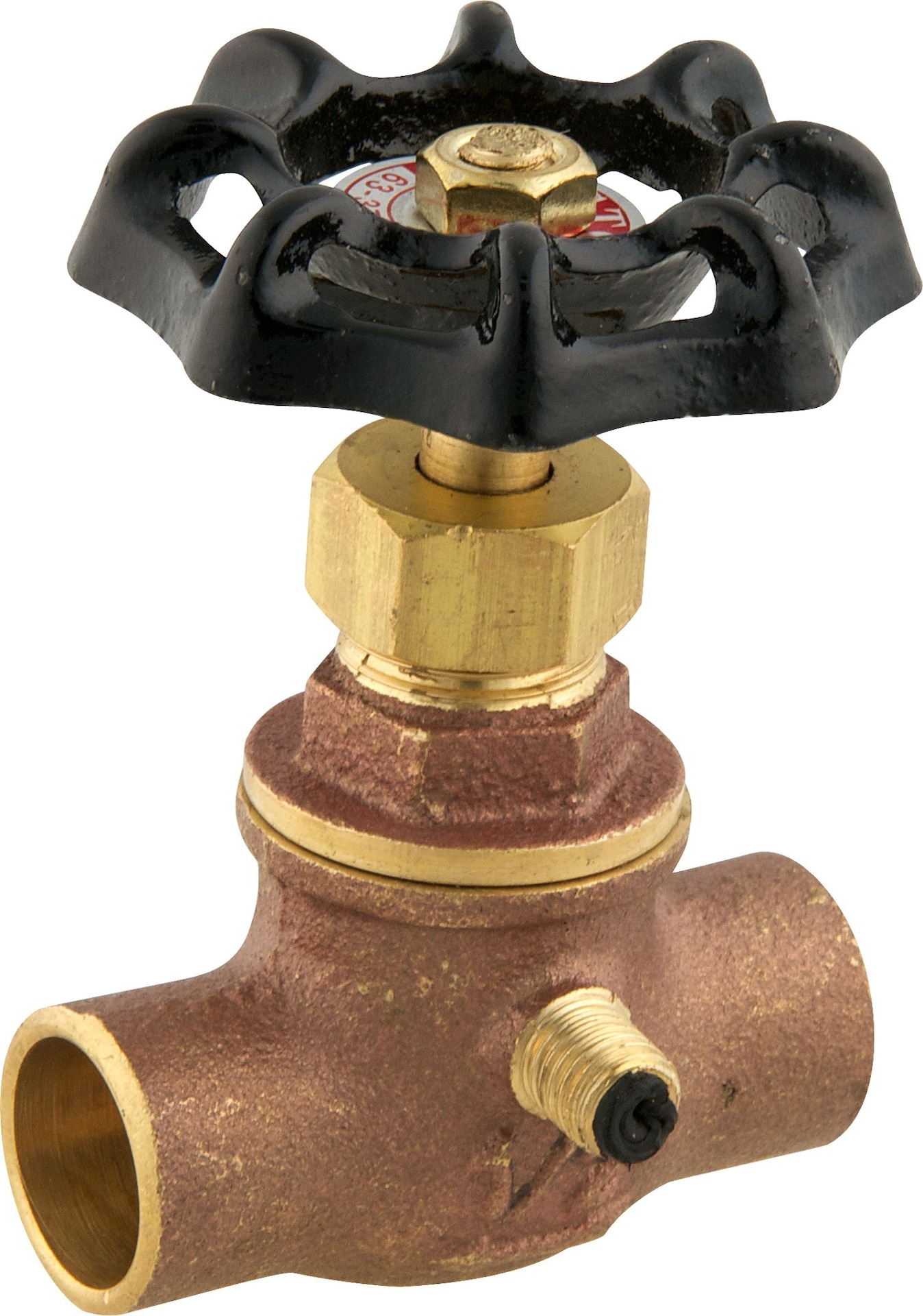 PlumbShop Rough Brass Compression Valve/Globe Valve with Drain for ...