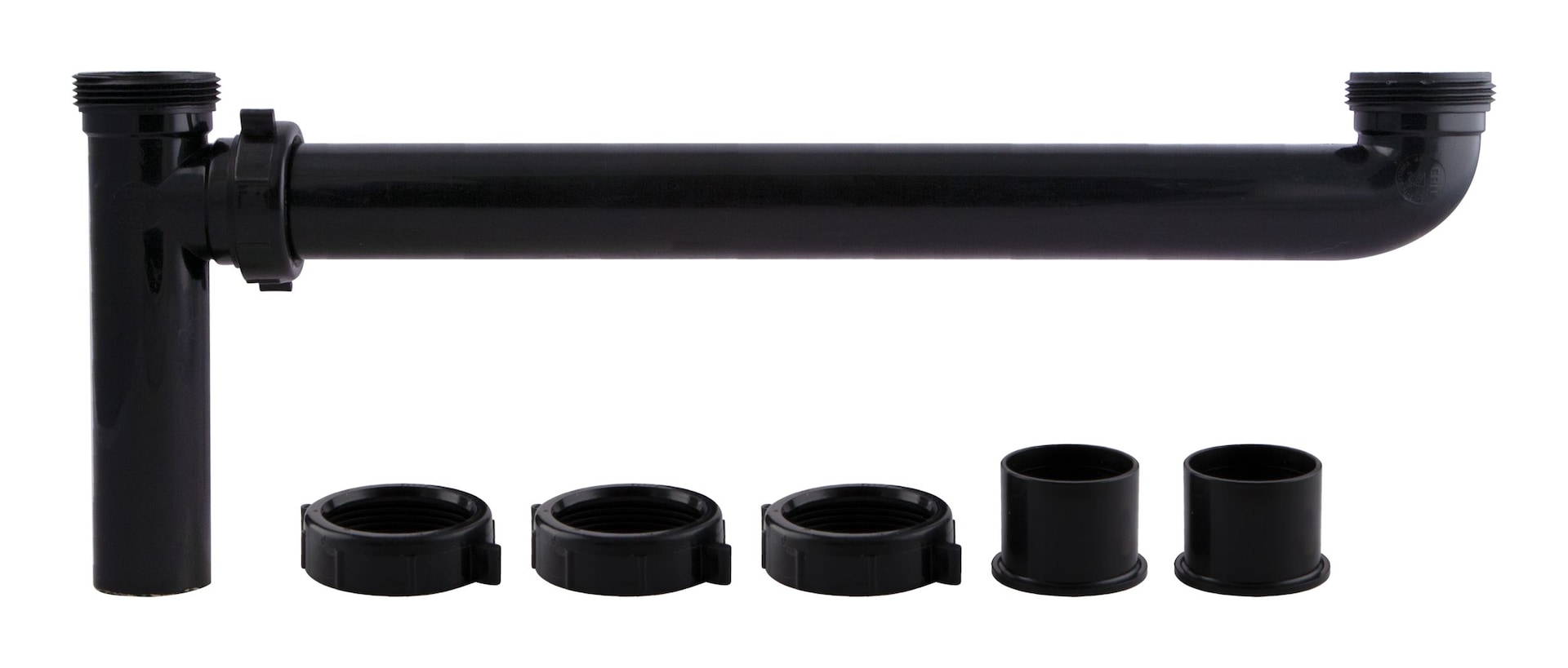 PlumbShop Continuous Waste Kit End Outlet, Black, 1-1/2 x 1-1/2 x 16-in ...