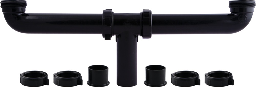 PlumbShop Continuous Waste Kit Center Outlet, Black, 1-1/2 x 1-1/2 x 16 ...