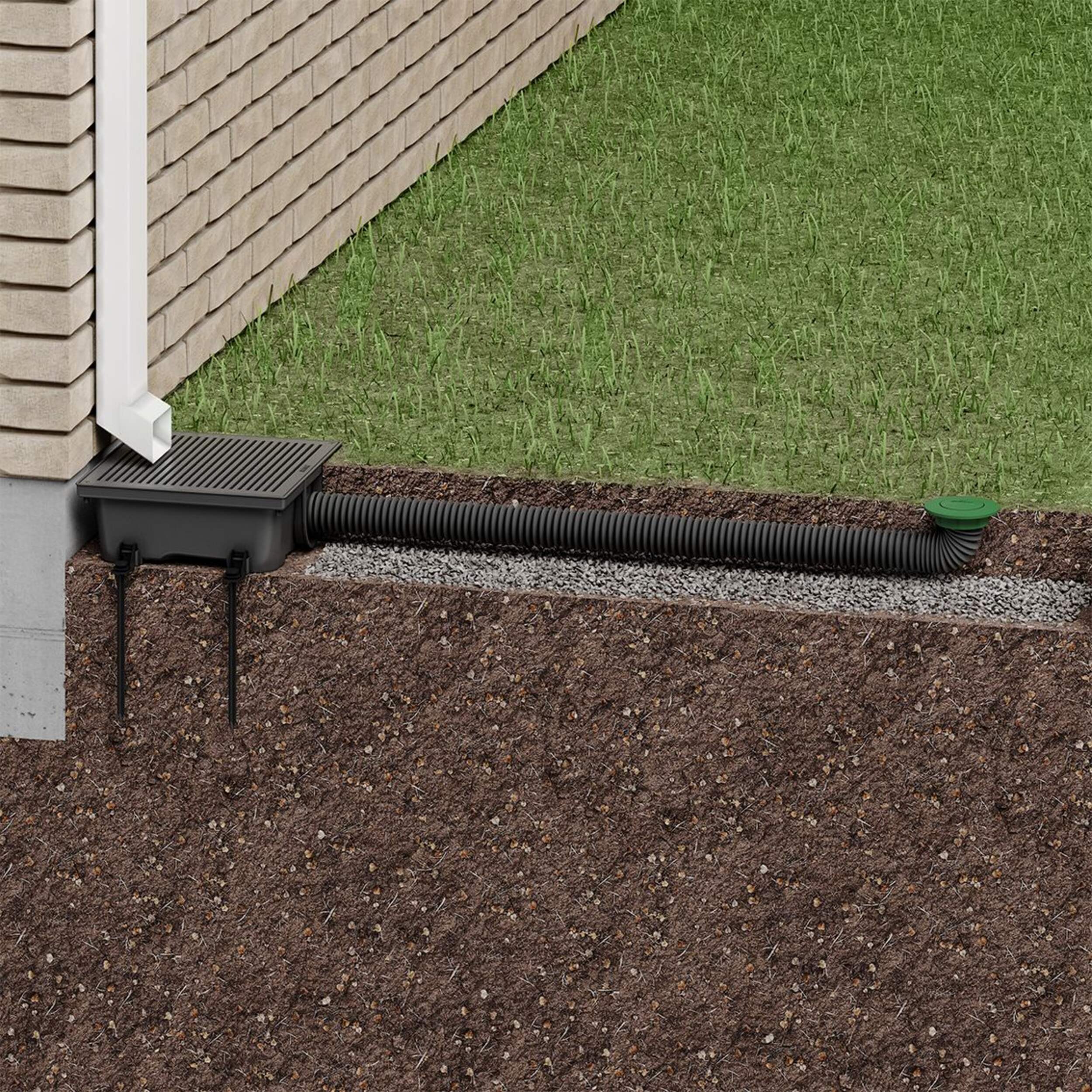 RELN Low Profile Catch Basin Drainage Kit, 13-in, Box-shaped, Vinyl ...