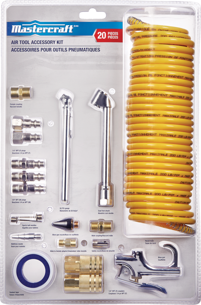 Mastercraft Air Compressor Accessory Kit with Hose, 20-pc | Canadian Tire