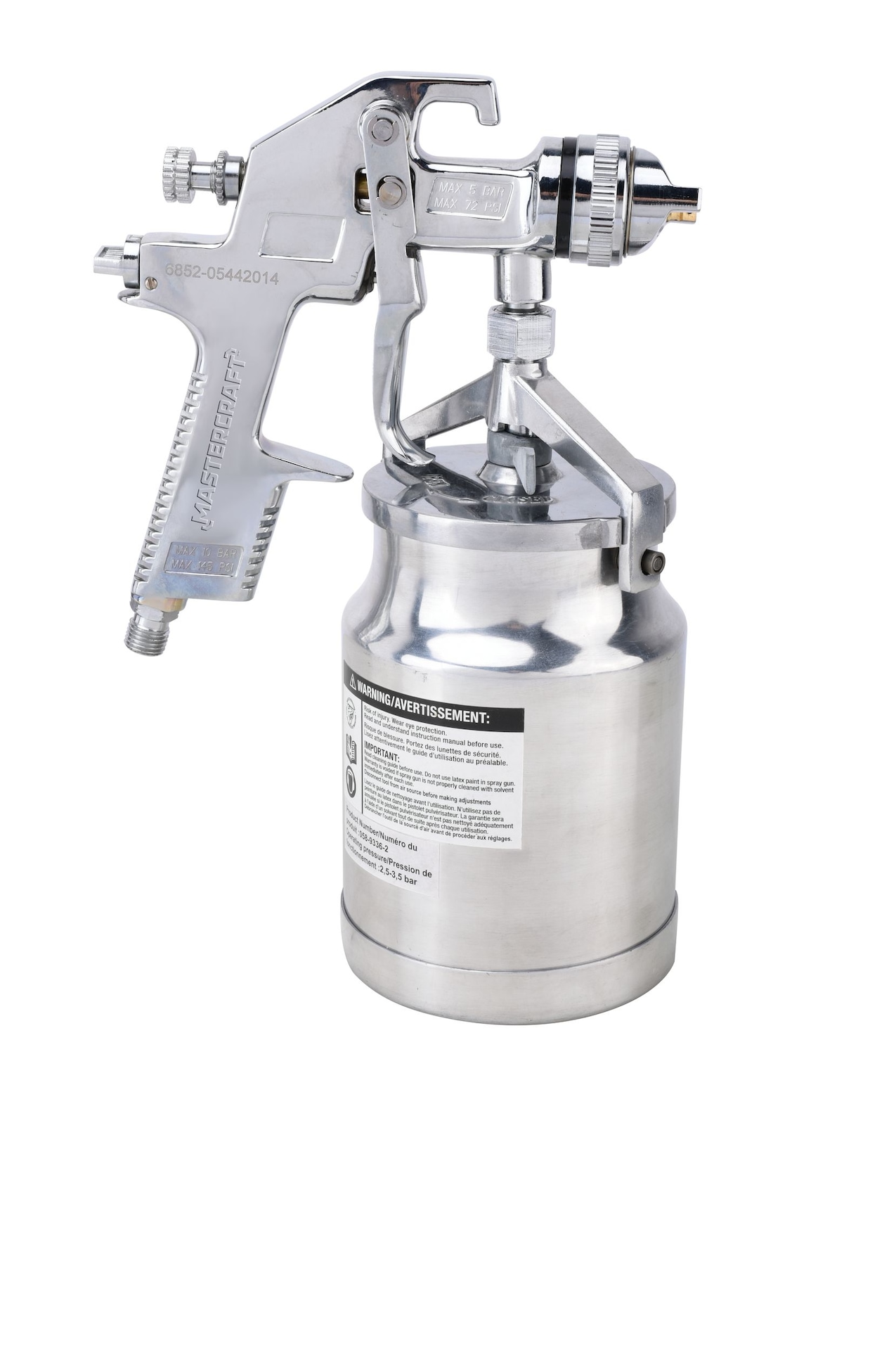 Mastercraft Pneumatic Air Suction Paint Sprayer Gun For Craft Industry 1.4mm Canadian Tire
