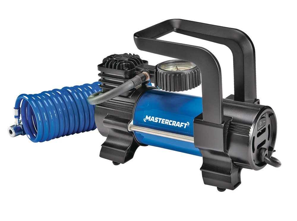 Mastercraft Portable 120V Inflator with Built-in Analog Pressure Gauge ...