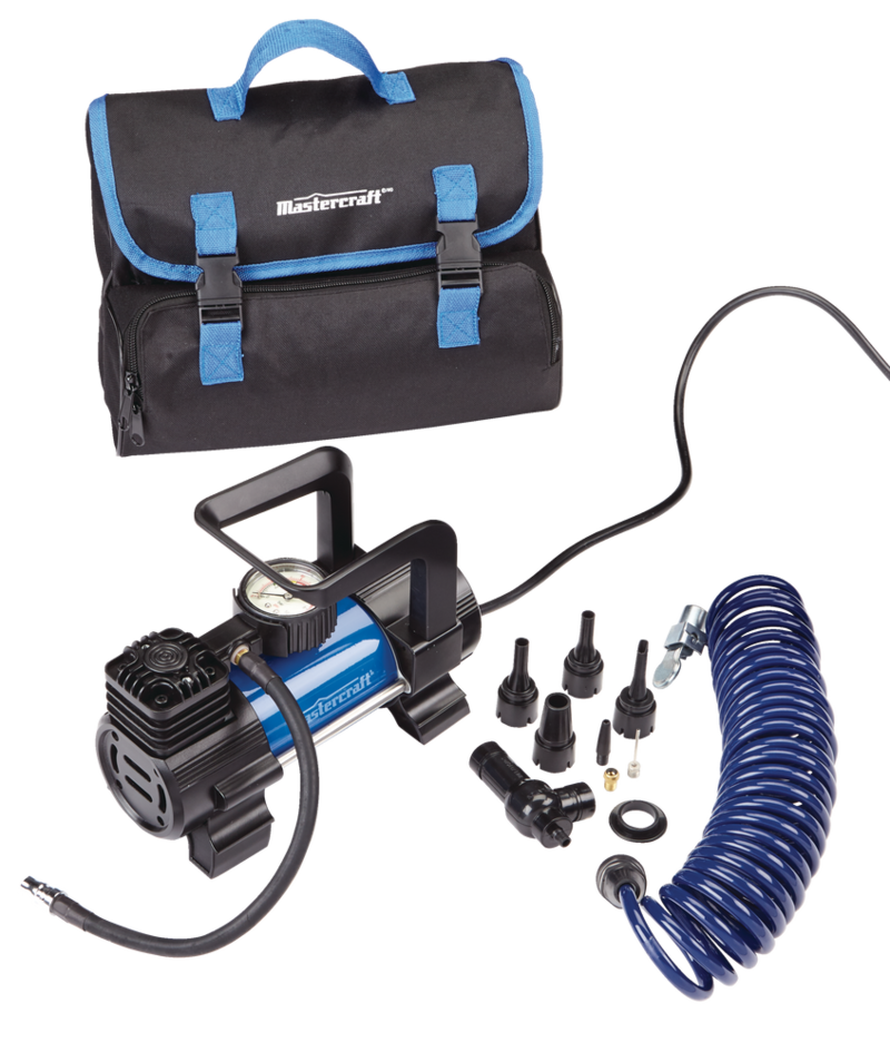 Mastercraft Portable 120V Inflator with Built-in Analog Pressure Gauge ...