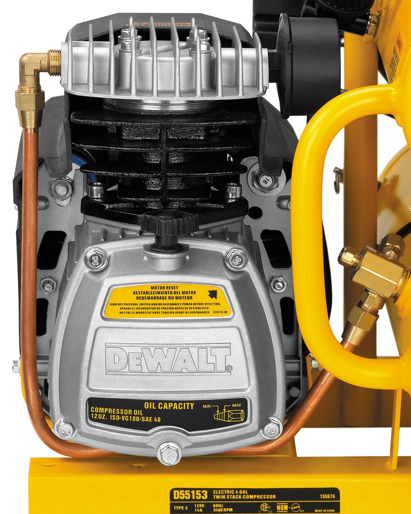 DEWALT 4 Gallon Continuous Electric Hand Carry Air Compressor, 11-hp ...
