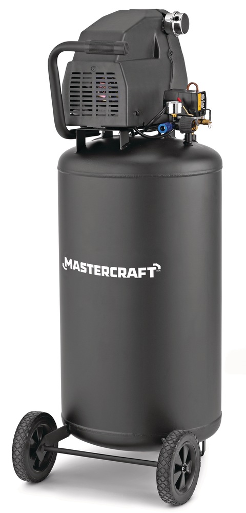 Mastercraft 26-Gallon Oil-Free Portable Vertical Air Compressor, Matte ...
