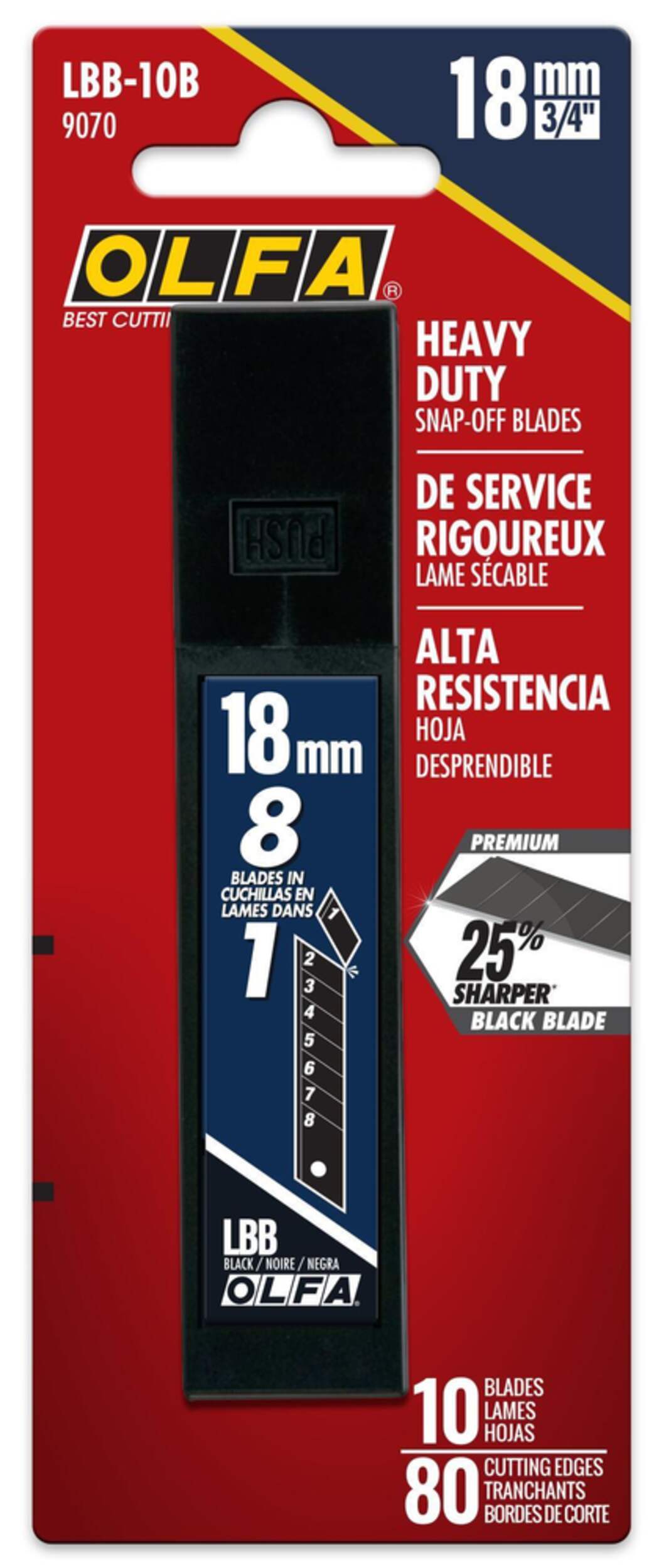 OLFA LBB-10B 9070 Pro Ultra-Sharp Heavy-Duty Snap-Off Blades, 18-mm, Black, 10-pk | Canadian Tire