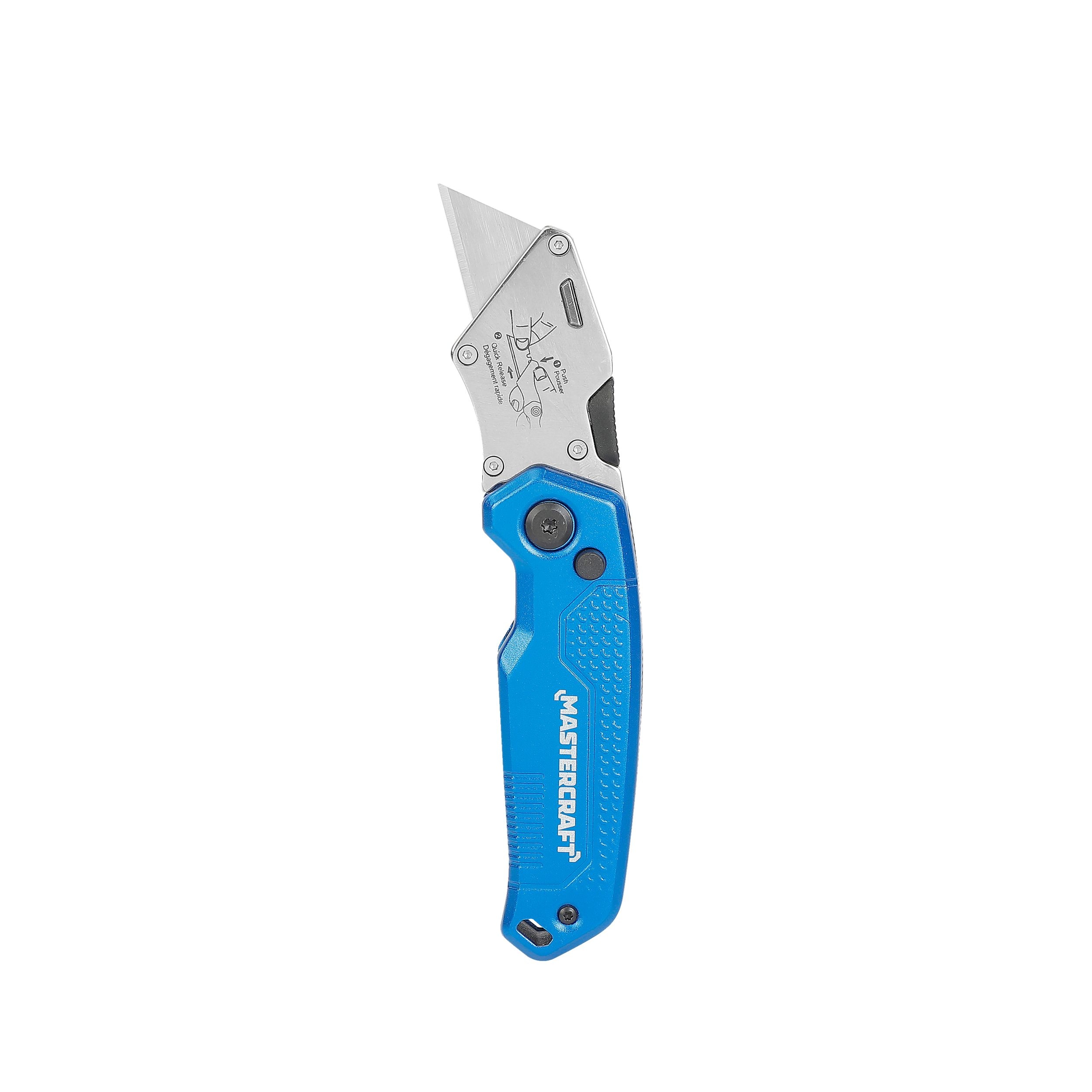 Mastercraft Folding Blade Utility Knife, Blue | Canadian Tire