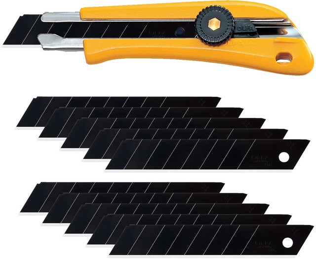 OLFA BN-L/LBB10 1092961 Heavy-Duty Snap-off Utility Knife with Bonus Blades, 18-mm, Yellow/Black ...
