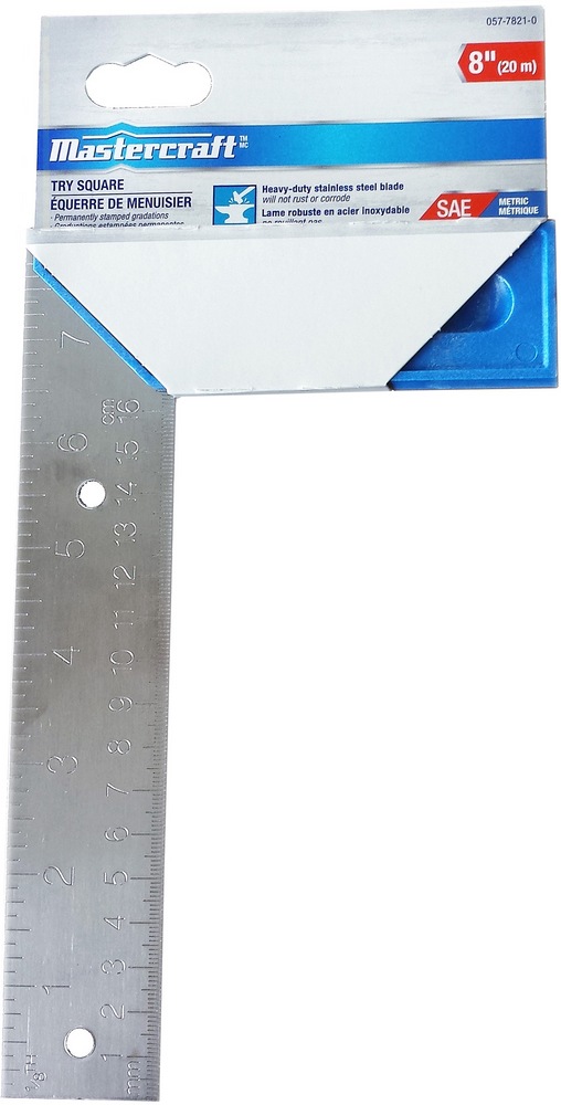 Mastercraft Stainless Steel Tri Square, 8-in, Silver | Canadian Tire